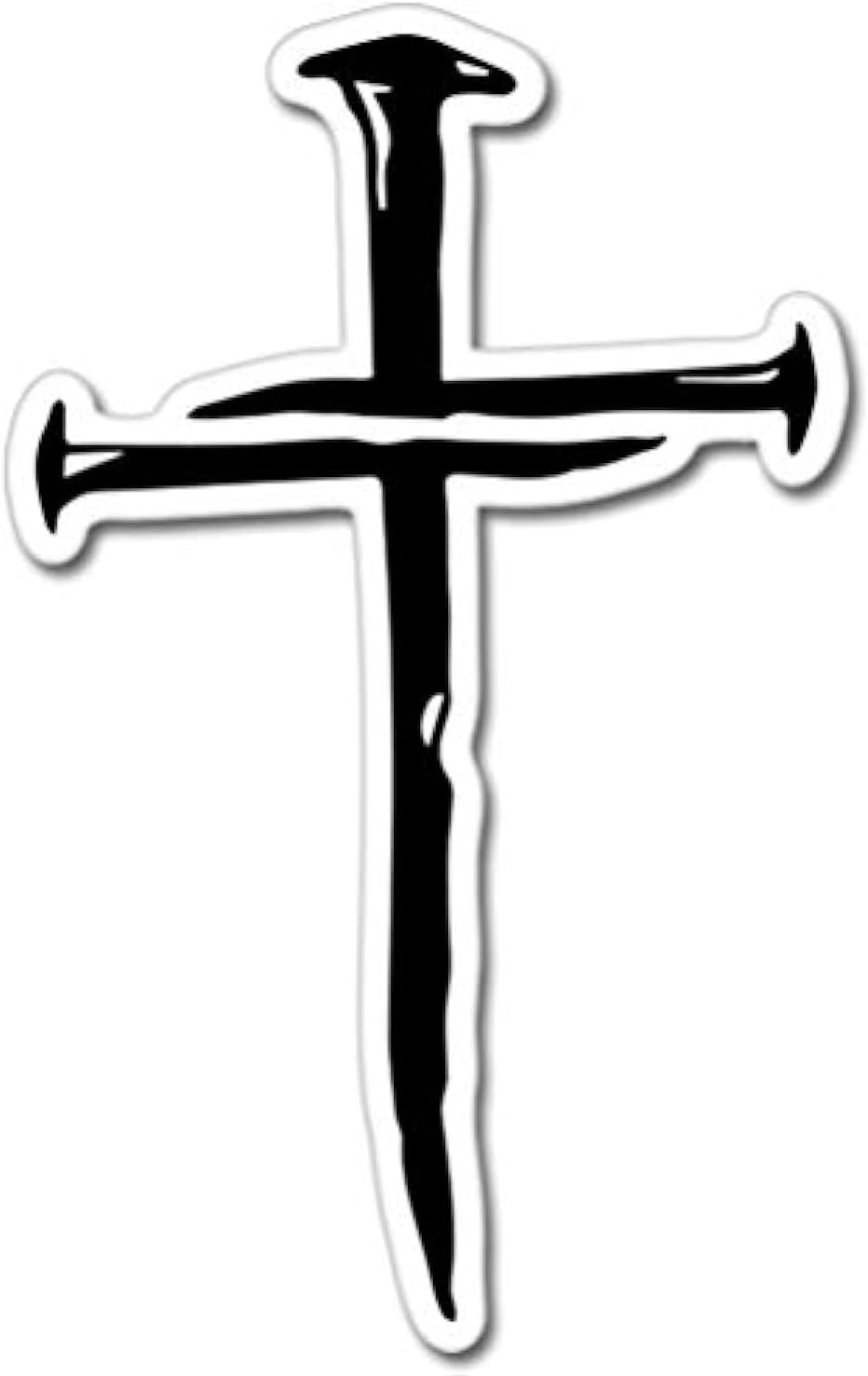 Amazon.com - AK Wall Art Cross Nails Vinyl Sticker - Car Phone Helmet ...