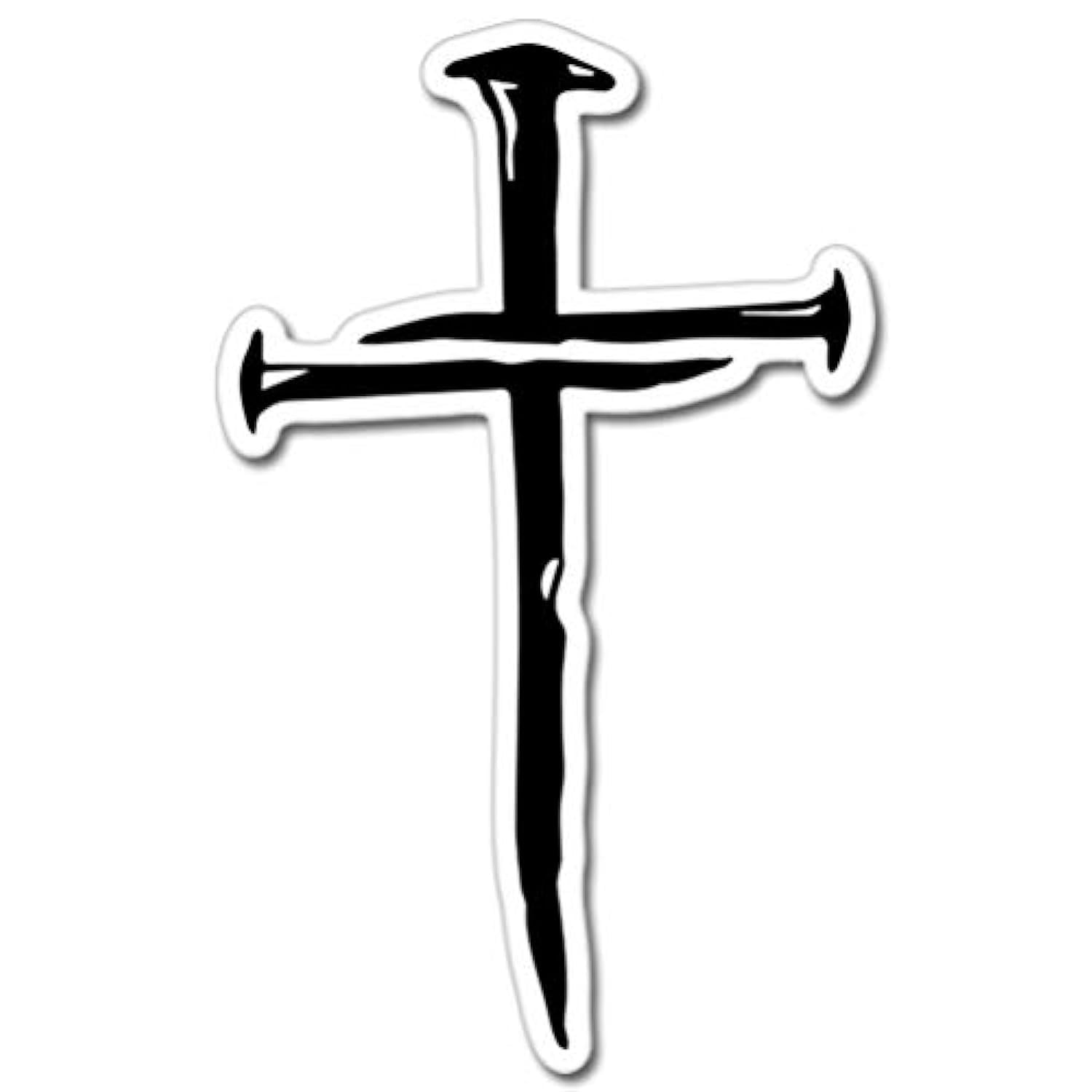 Amazon.com - AK Wall Art Cross Nails Vinyl Sticker - Car Phone Helmet ...