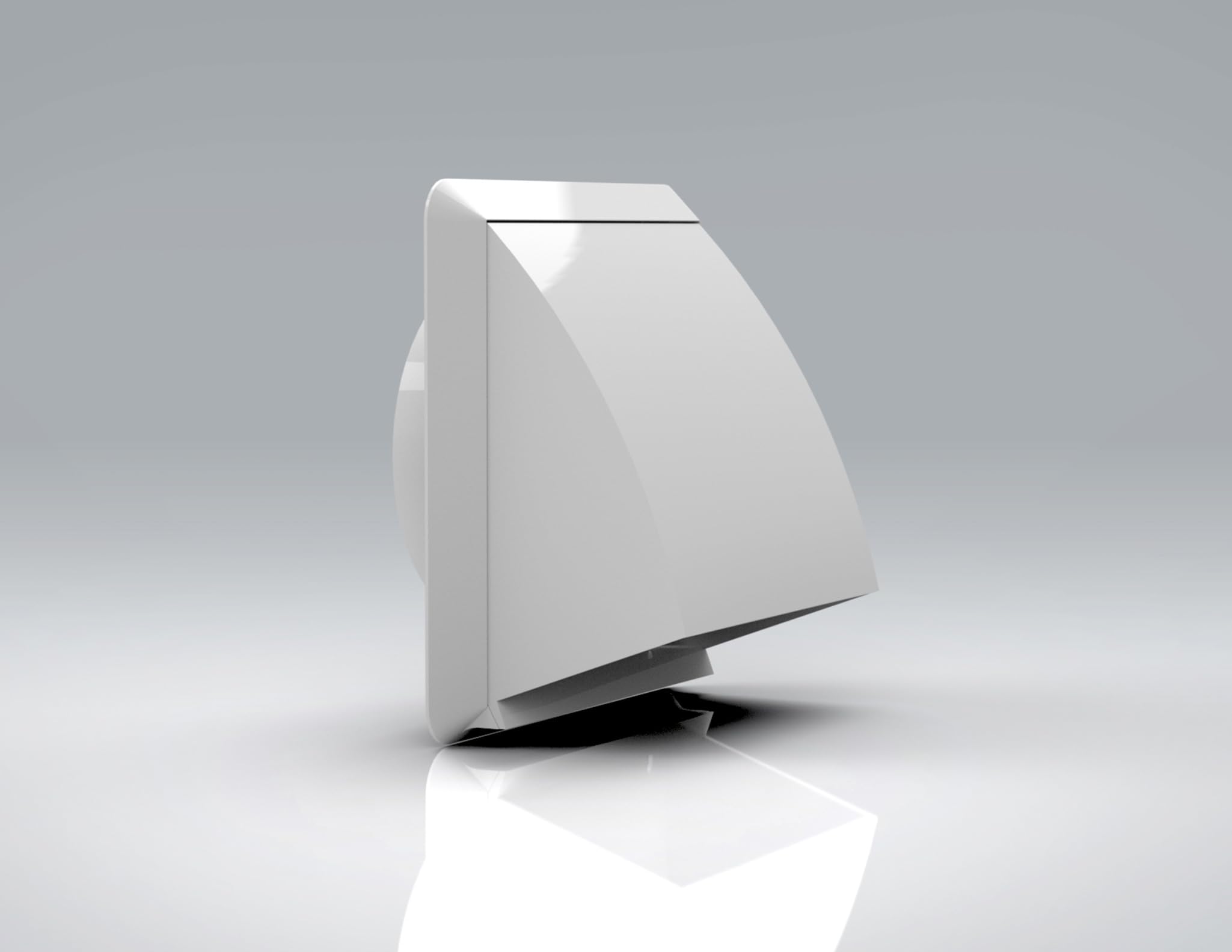 4-Inch White External Hooded Cowl Ventilation Grill Cover with ...