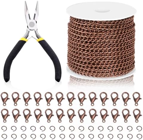 Swpeet 102Pcs Red Bronze 3mm by 10 Yard Length Jewelry Making Chains ...