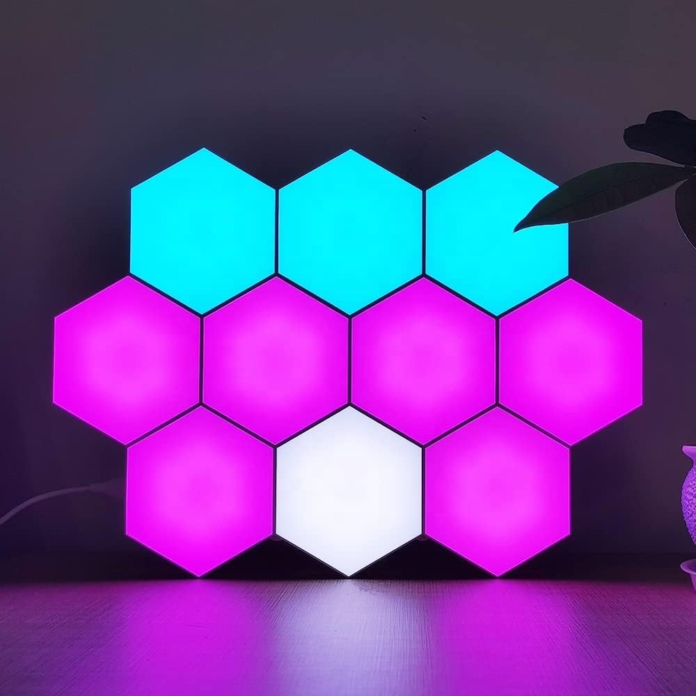Hexoglow Hexagon LED Lights - Premium Set of Hexagon Wall Lights “6 PCS ...