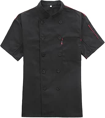 Mens Whites Chefs Jacket Short Sleeve Unisex Double-Breasted Chef ...