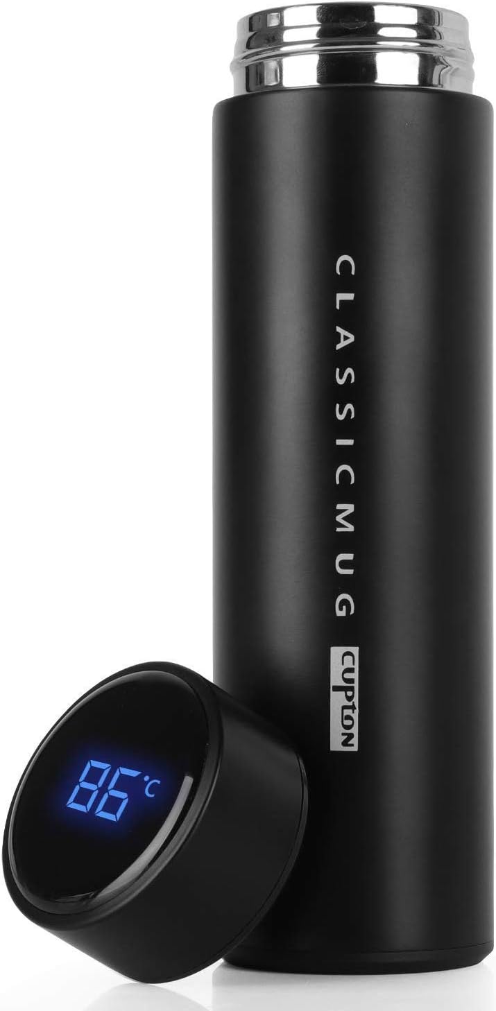 Amazon.com: Smart Vacuum Flask - Botella de agua de acero inoxidable de ...