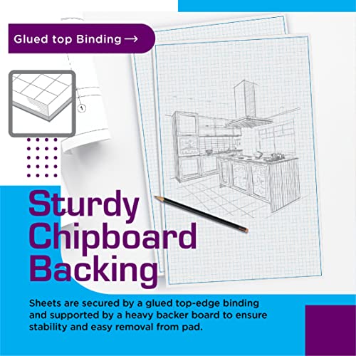 Snapklik.com : Graph Paper Pad, 17" X 11", 25 Sheets, Blue Line Border ...