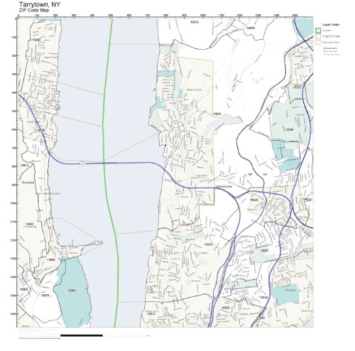 Amazon.com : ZIP Code Wall Map of Tarrytown, NY ZIP Code Map Not ...