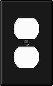 Black Duplex Receptacle Metal Wall Plate, Black Outlet Cover, 1-Gang ...