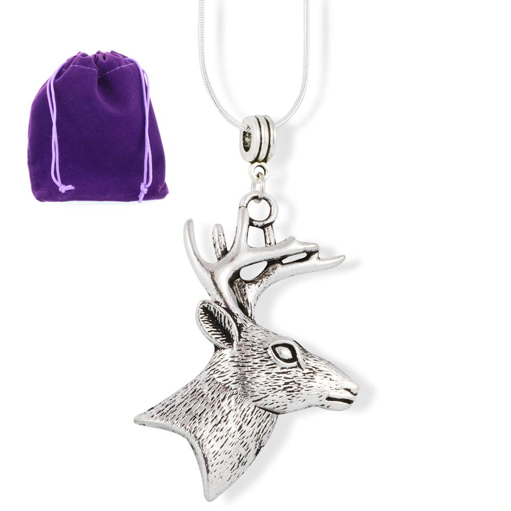 Hunting Jewelry | Deer Necklace with 22 inch Stainless Steel Snake ...