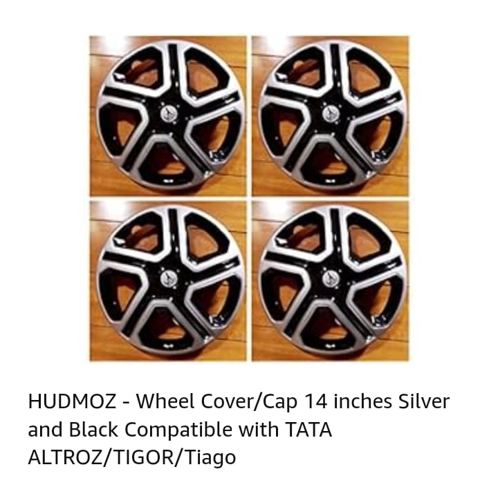 HUDMOZ - Wheel Cover/Cap 14 inches Silver and Black Compatible with ...