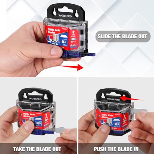 Snapklik.com : WORKPRO 50-Pack Utility Knife Blades