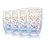 Joeyan 370ml Lot de 4 verres à boire romantiques irisés, gravés et colorés pour l'eau, le jus ...
