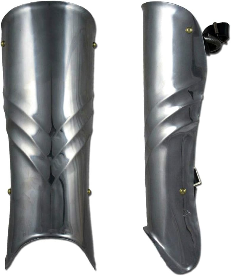 Amazon.com: Medieval Warrior Leg Greaves Elf Armor Silver : Clothing ...