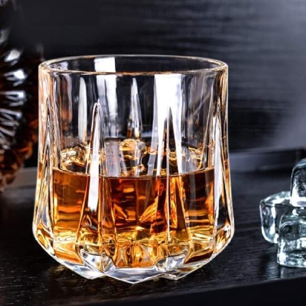 SODUKU Italian Premium Whiskey Glass 300 ML, Pack of 4 Pcs, Transparent ...