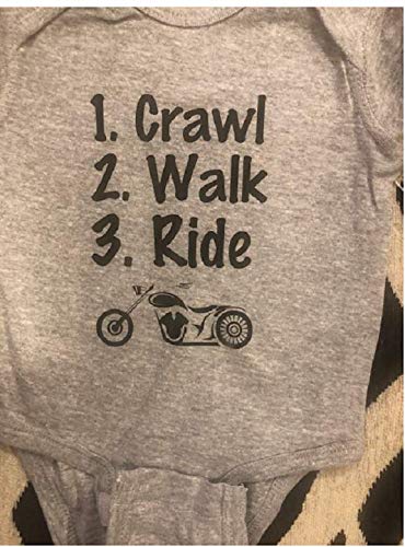 Amazon.com: motorcycle custom baby onesie ® one piece crawl walk ride ...