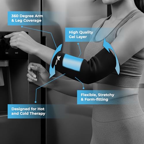 Hot & Cold Therapy Compression Sleeve - Reusable, Flexible Gel Pack ...