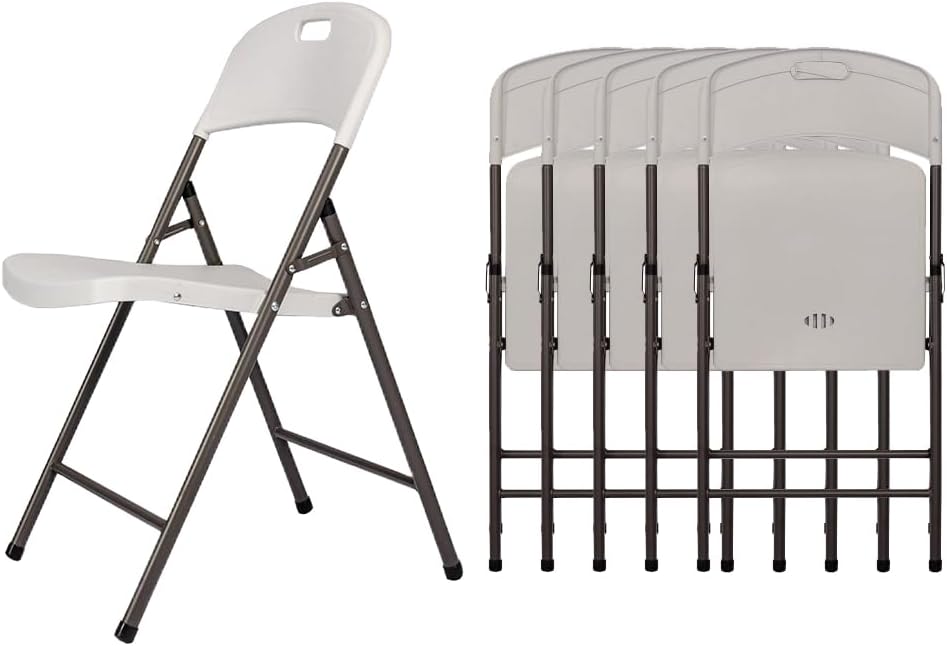 Amazon.com: Aoeiye 6-Piece Set of Folding Plastic Chairs, Steel Folding ...