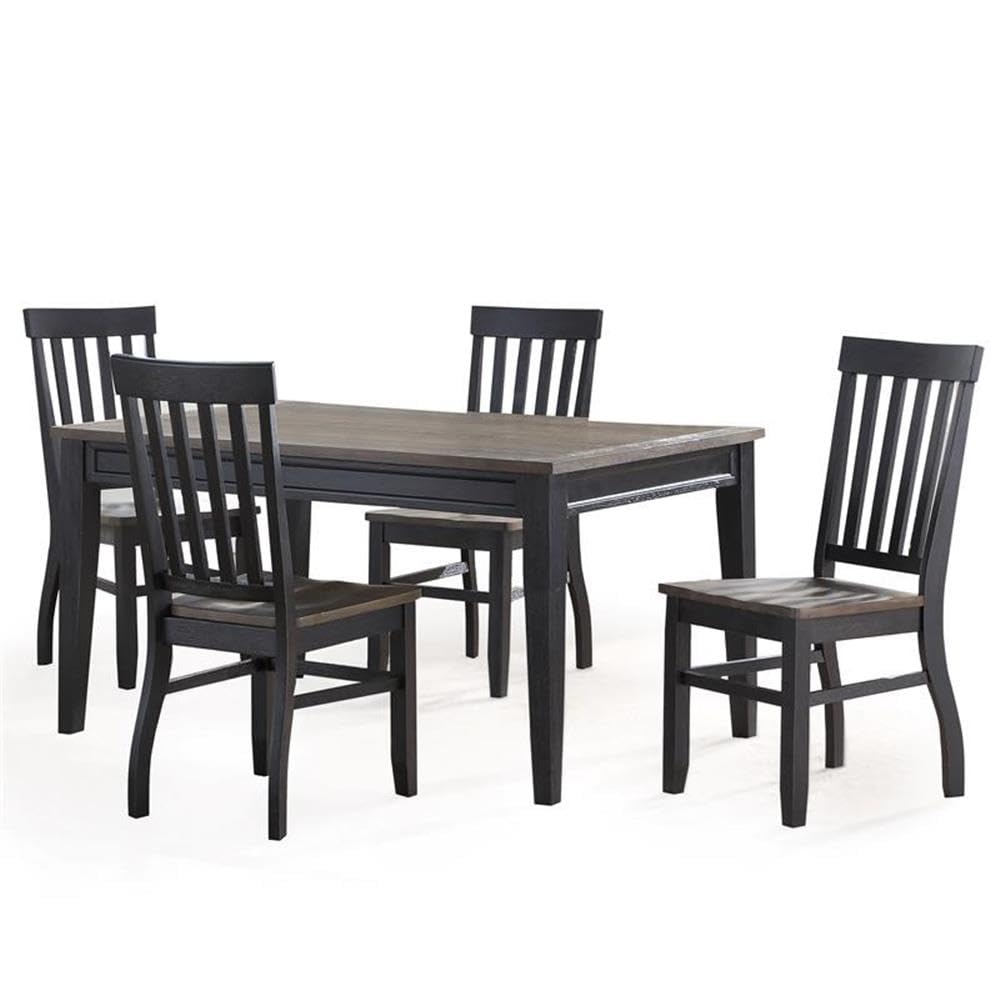 Amazon.com - Steve Silver Furniture Raven Noir 5pc Dining Table Set ...