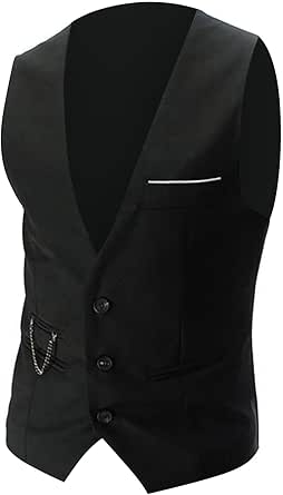 Gilet de costume pour homme - Col en V - Sans manches - Coupe ajustée ...