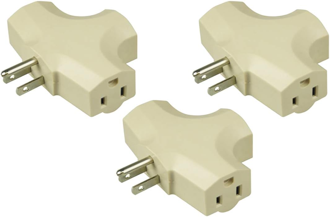 HomeHopes 3 Outlet Plug Adapter, 3 Way Electrical Outlet Adapter, 3 Way ...