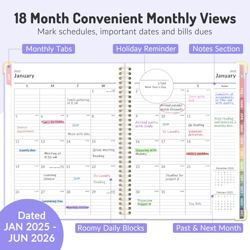 Snapklik.com : Forvencer Daily Planner 2025-2026, 18 Month Academic ...