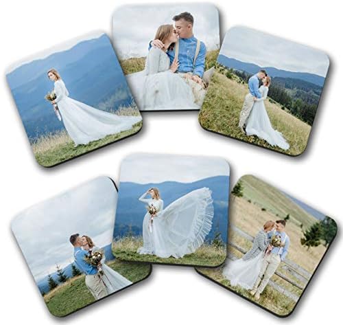 Amazon.com: Coastix Photo Coasters Set of 4, Personalized Picture ...