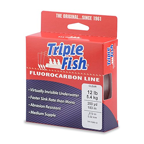 Snapklik.com : Triple Fish 12 Lb Test Fluorocarbon Fishing Line