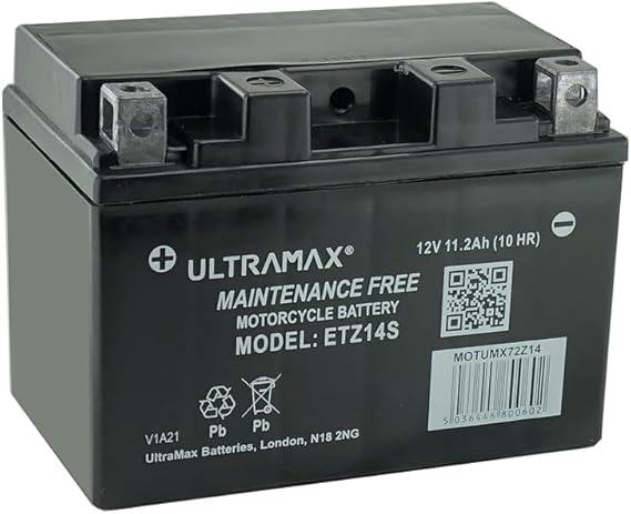 Genuine UltraMax ETZ14S, 12V 11.2AH Motorbike Motorcycle Battery ...