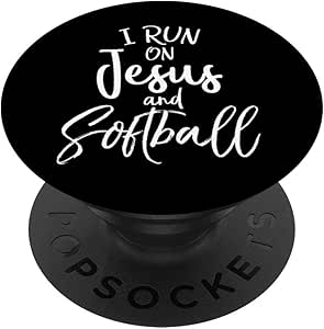 Amazon.com: I Run on Jesus and Softball PopSocket Grip Christian Sports ...