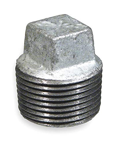 Galvanized Malleable Iron Square Head Plug, 2" Pipe Size, MNPT ...