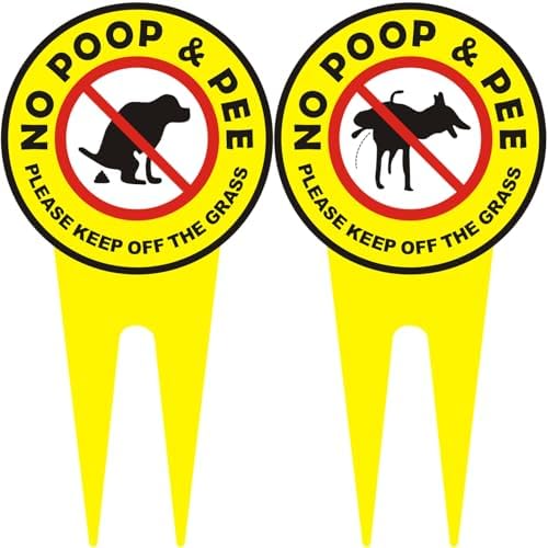 Amazon.com : 2 Pack No Dog Poop Signs for Yard - Double Sided Aluminum ...