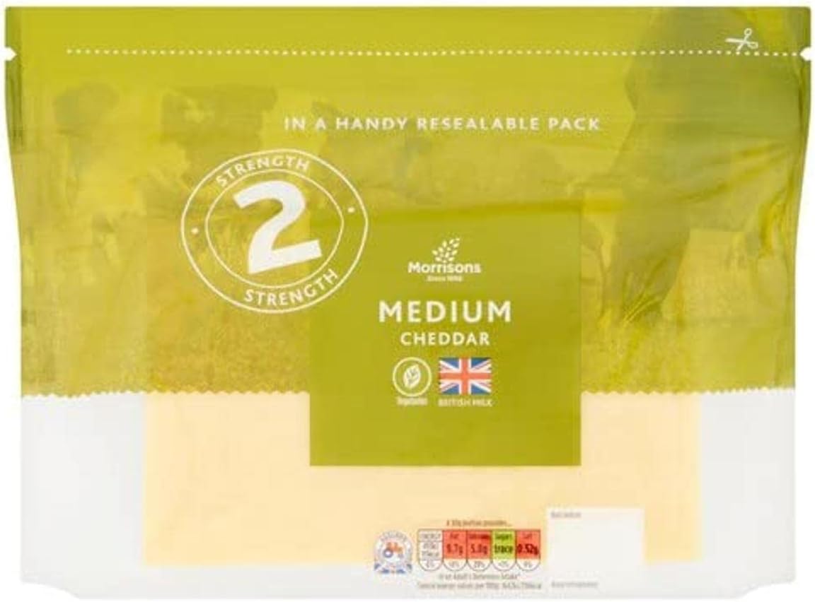 Morrisons Medium White Cheddar 350g : Amazon.co.uk: Grocery