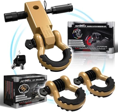 Amazon.com: AUTMATCH Shackles 3/4" D Ring Shackle and Shackle Hitch ...