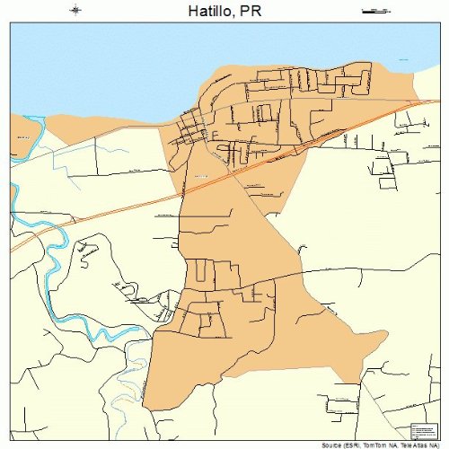 Large Street & Road Map of Hatillo, Puerto Rico PR - Printed poster ...