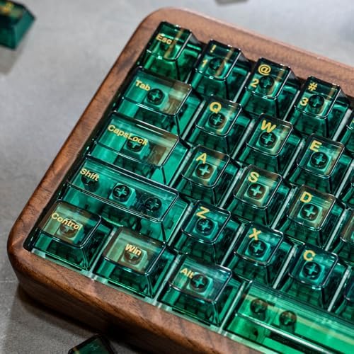 Amazon.com: REDQIN PC Keycaps- Green Emerald Transparent Keycaps Shine ...