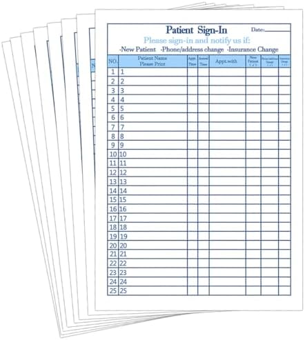 Amazon.com: Carbonless 3 Part Patient Sign in Label Forms,11x 8.5 Inch ...