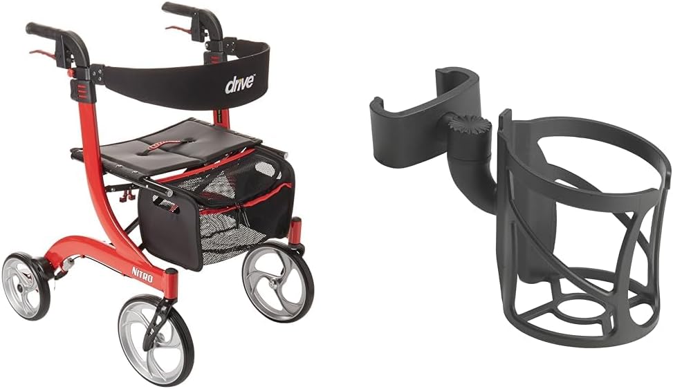 Amazon.com: Drive Medical RTL10266 Nitro Euro-Style 4-Wheel Rollator ...