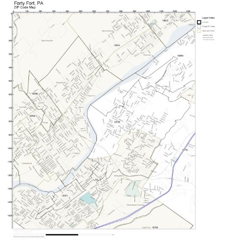 Zip Code Wall Map Of Forty Fort Pa Zip Code | Desertcart INDIA