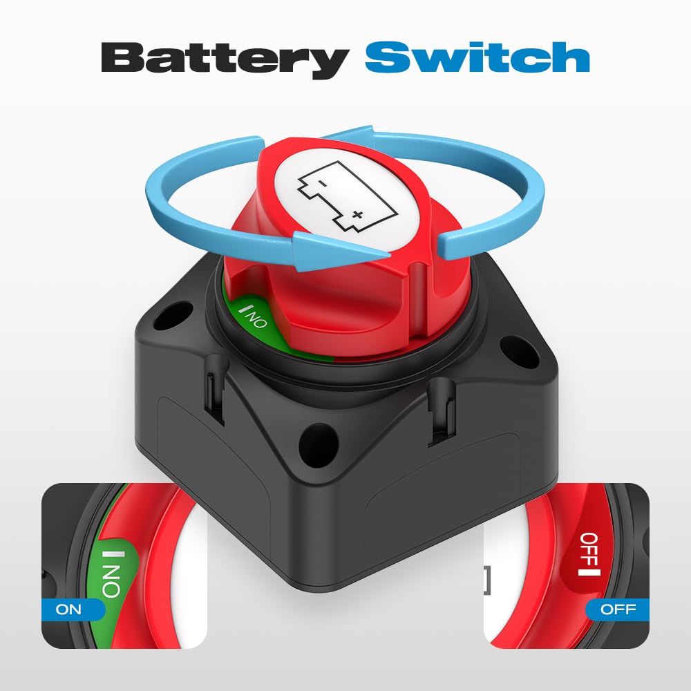 Snapklik.com : Battery Disconnect Switch, 275A On/Off Marine Battery ...
