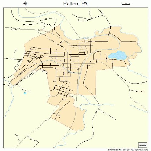 Large Street & Road Map of Patton, Pennsylvania PA - Printed poster ...