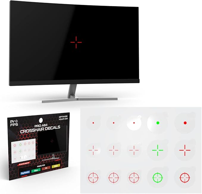 ProFPS Fastscope Crosshair Decals: Pack of 15 Monitor Aim Stickers ...