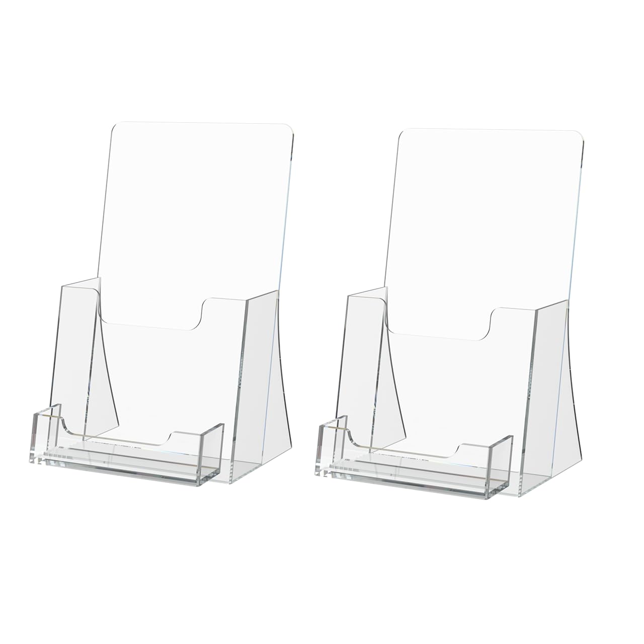 Amazon.com: 2 Pack Acrylic Trifold Holder with Card Slot Counter Top ...
