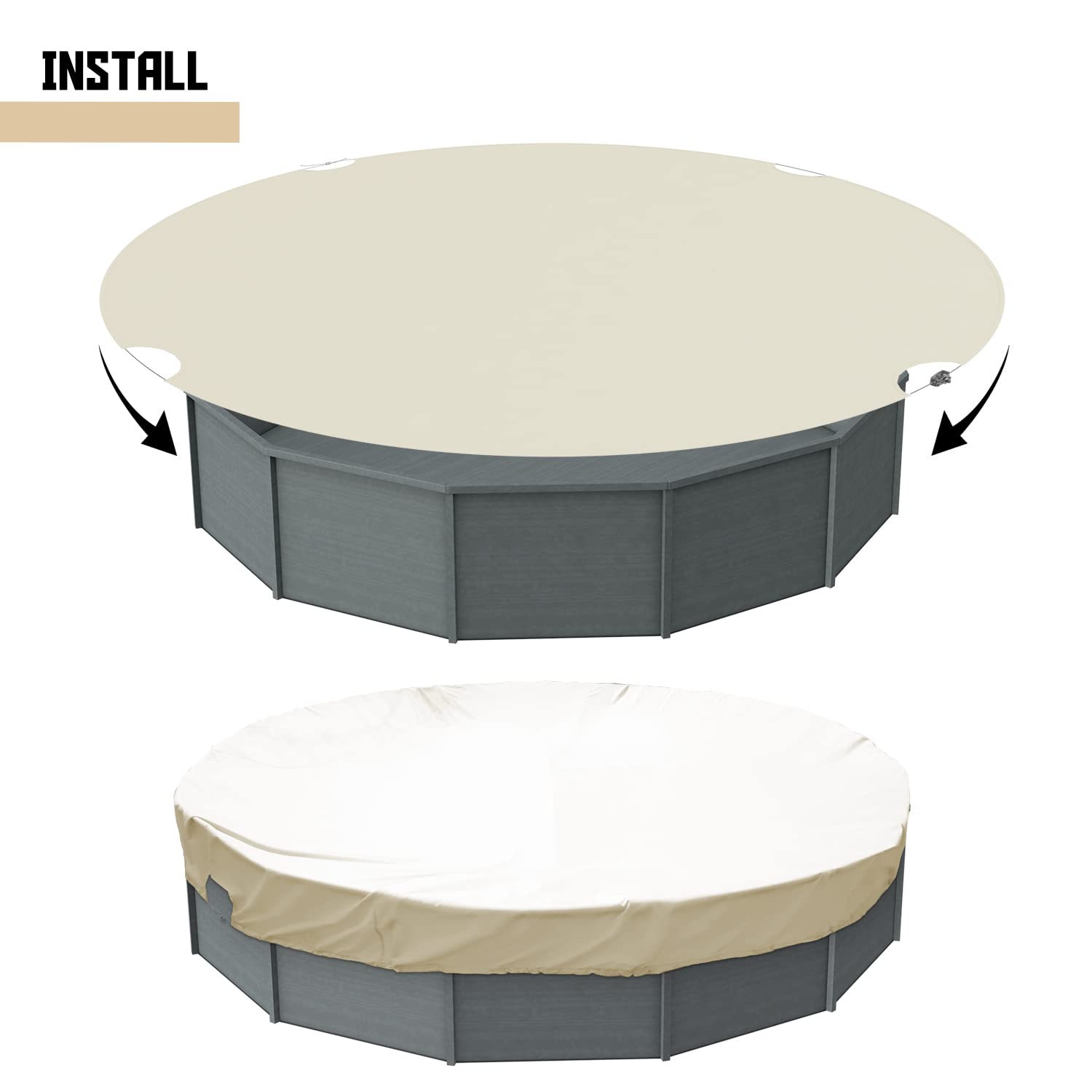 Snapklik.com : TANG 9 Ft Round Pool Covers For 6 Feet Round Pool Above ...