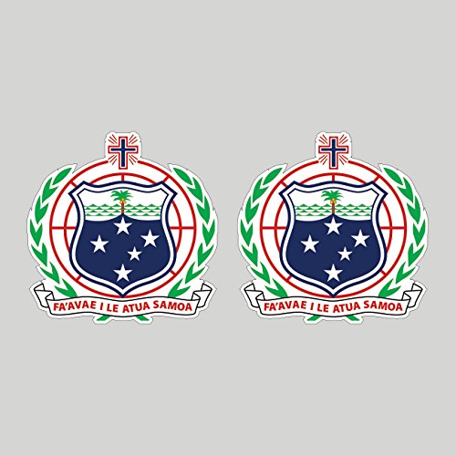 Two Pack Samoan Coat of Arms Sticker Die Cut Decal Self Adhesive FA ...