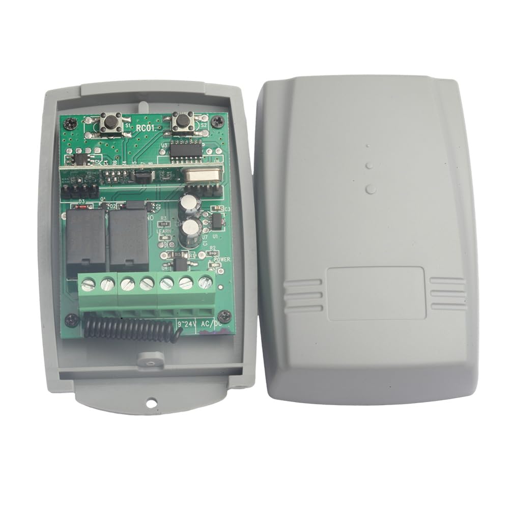 Universal 2 Channel Gate Garage Door Remote Control Receiver 433MHZ ...