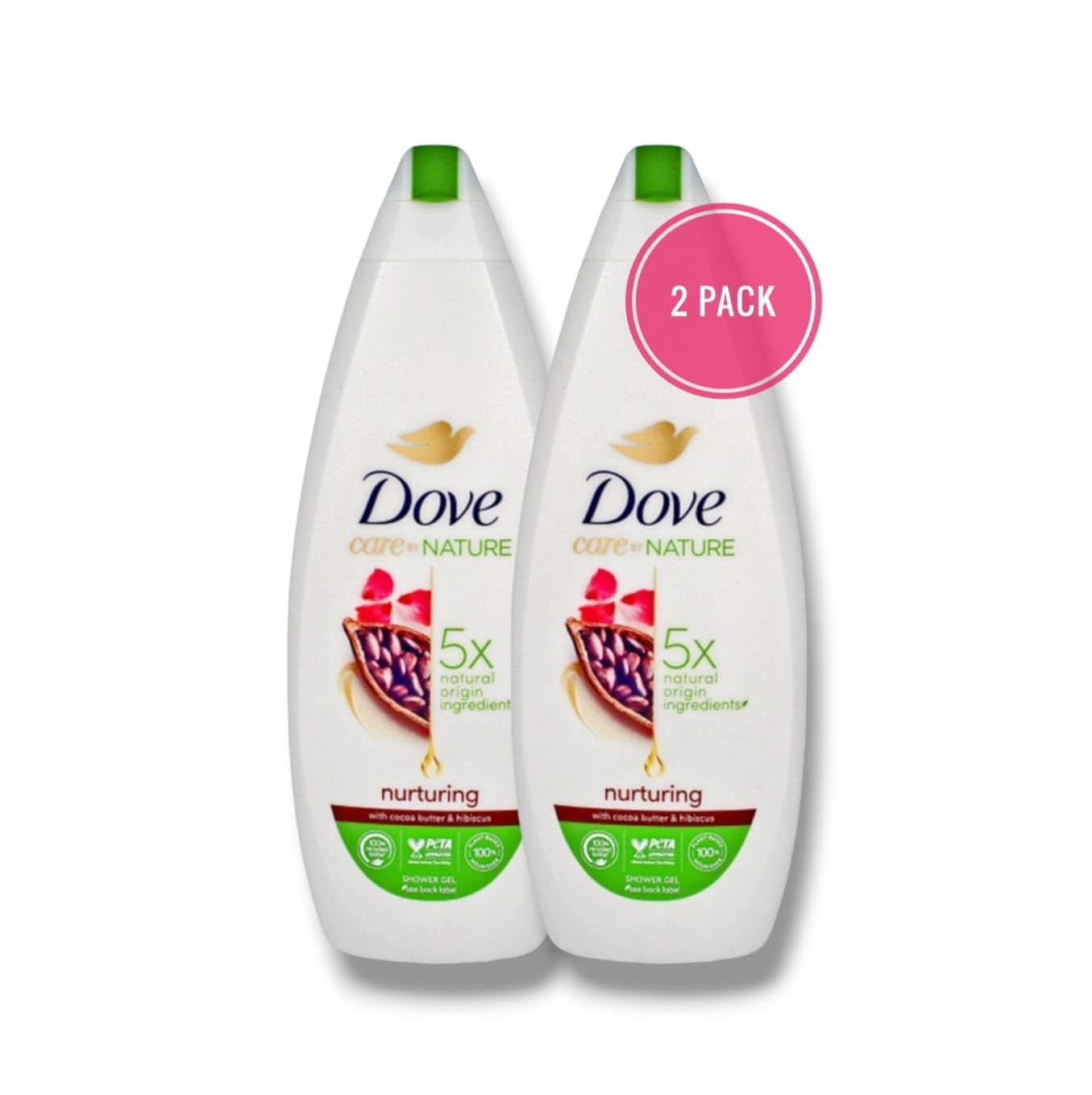 Dove Nurturing Cocoa Butter & Hibiscus Body Wash 225ml Multipack of 2 ...