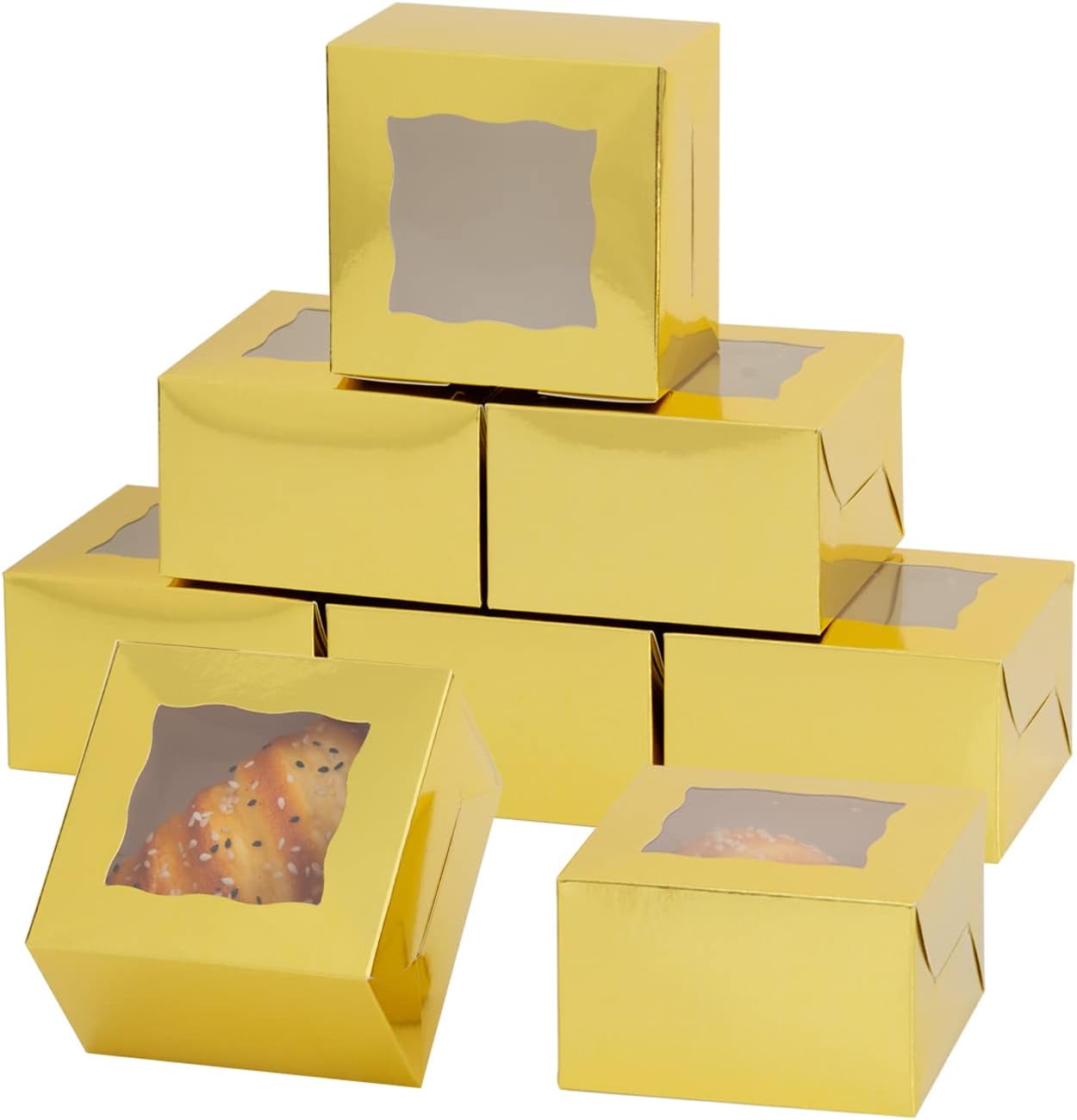 Amazon.com: Hewnda 50 Pack of Gold Cake Pans,bottom 3 inch X height 1-1 ...
