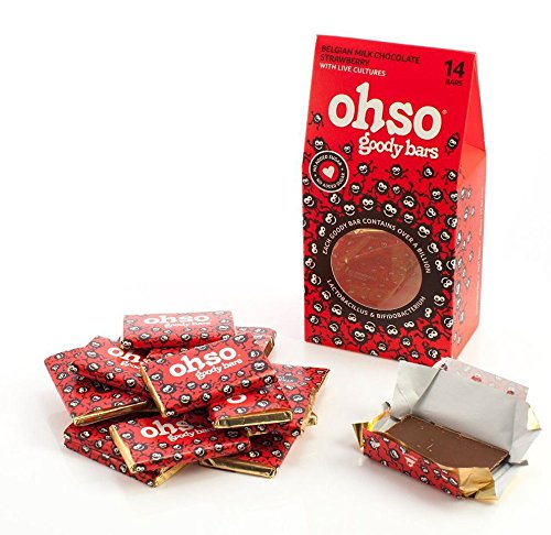 Amazon.com : ohso Belgian Goody Bars Probio Strawberry Milk Chocolate ...