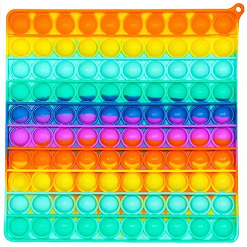 Buy XL 100 Bubble Push Pop Fidget Sensory Toys| Rainbow Large Square ...