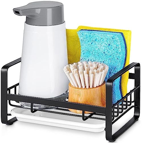 Amazon.com - Tlence Sink Caddy with Removable Drip Tray, Sponge Holder ...
