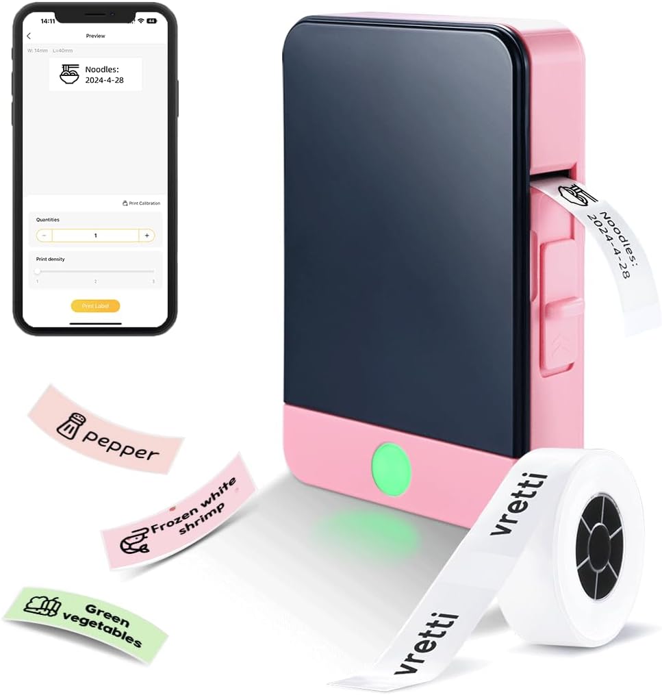 Amazon.com : vretti Label Maker Machine with Tape, Easy to use, Mini ...