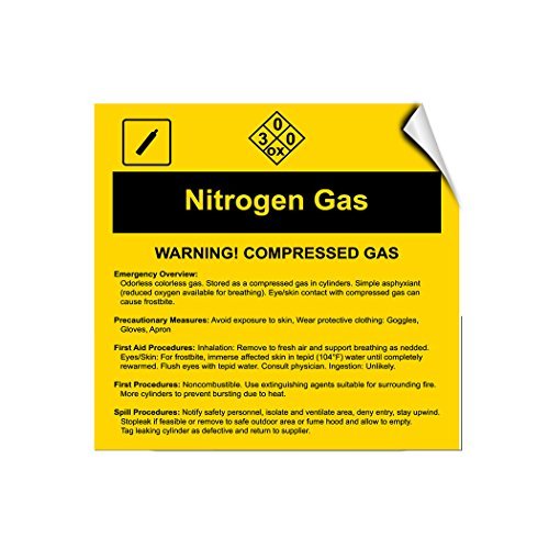 Buy Nitrogen Hazard Hazard Labels Sign Self Adhesive Vinyl Warning ...